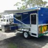 Buy hybrid camper trailer hard top, kitchen - made in Brisbane